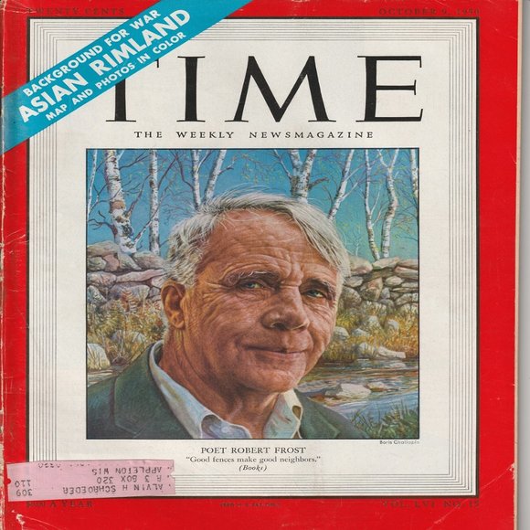 Time Magazine | Accents | Time Magazine October 9 95 Poet Robert Frost ...